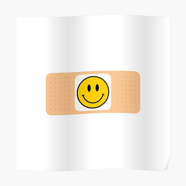 "Smiley Face Bandaid" Poster for Sale by DrunkPolarBear | Redbubble
