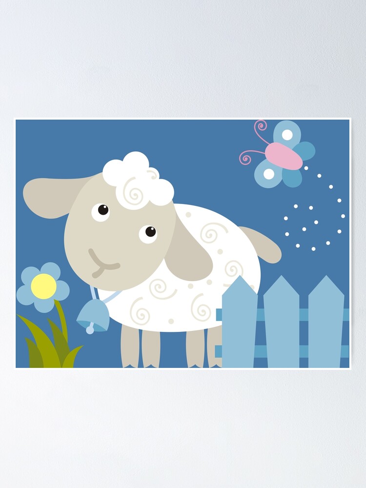 "Cute Sheep For Kids Prints" Poster for Sale by TatianaOkuneva | Redbubble