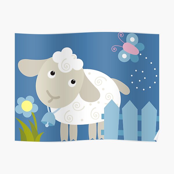 "Cute Sheep For Kids Prints" Poster for Sale by TatianaOkuneva | Redbubble