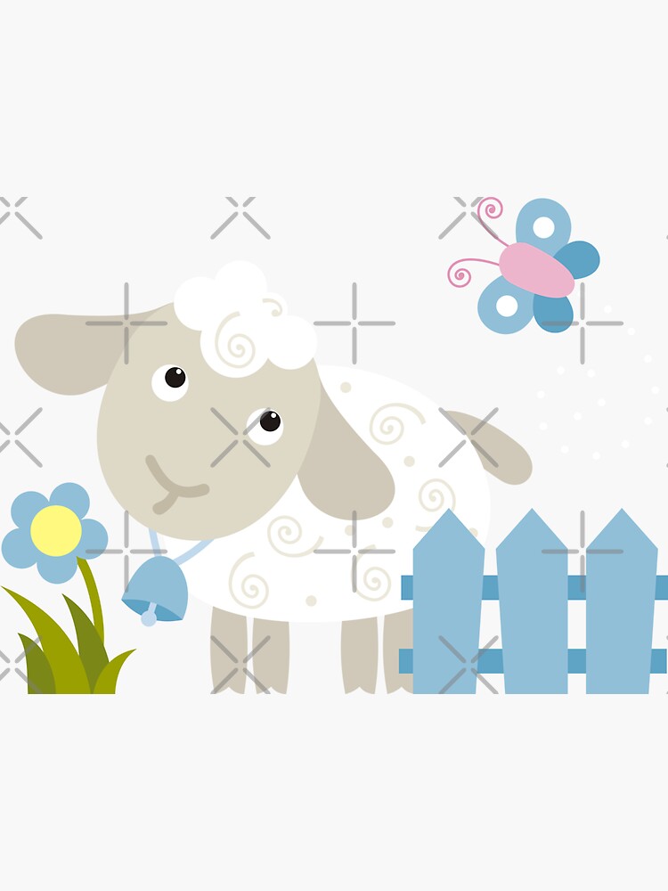 "Cute Sheep For Kids Prints" Sticker for Sale by TatianaOkuneva | Redbubble