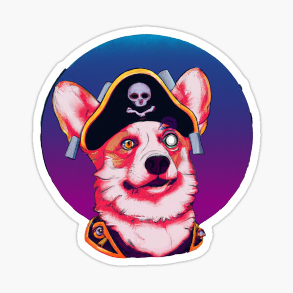 "Cyborg Pirate Corgi" Sticker for Sale by FTMCorgi | Redbubble