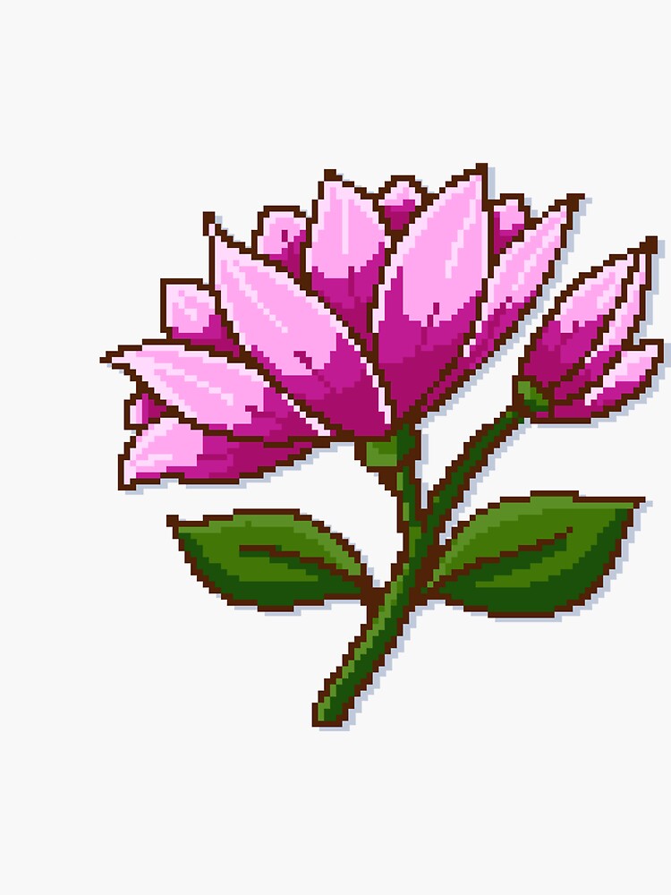 "Pretty Purple Aster Flower Pixel art" Sticker for Sale by Pixelitt | Redbubble