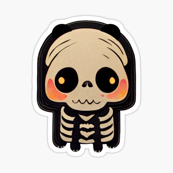 "Cute panda skeleton" Sticker for Sale by Halloklish | Redbubble