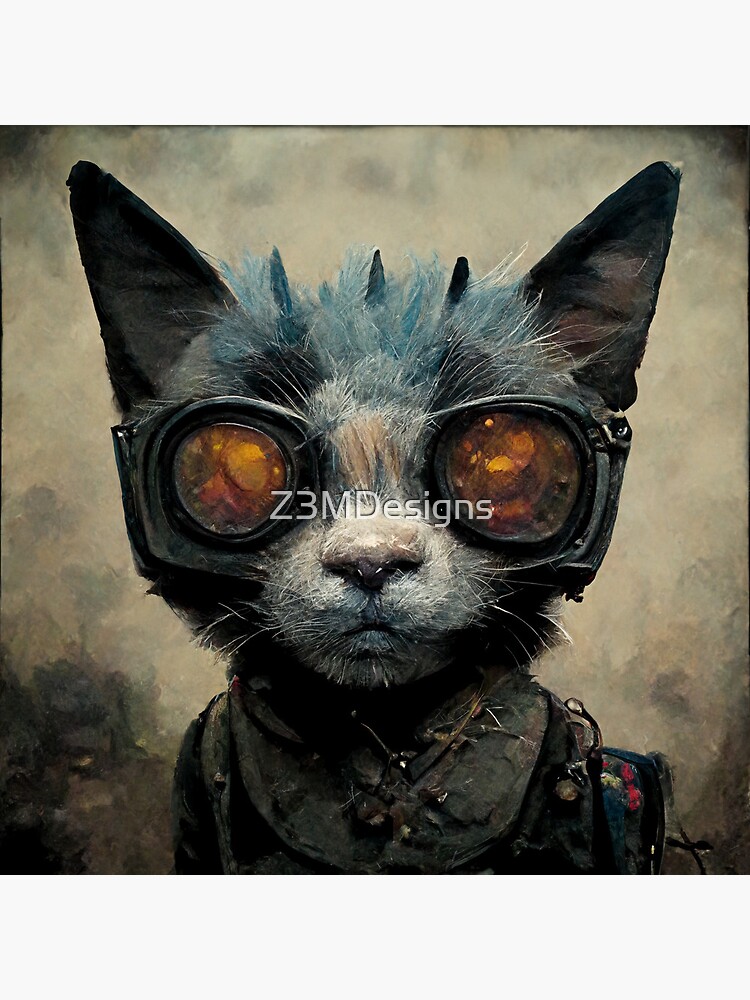 "Cute Kitten in a Post Apocalyptic War Painting" Art Print for Sale by ...
