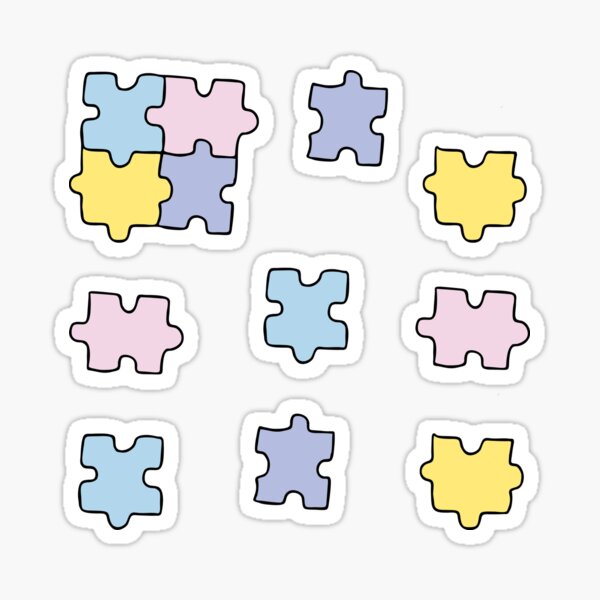 "Puzzle hand drawn puzzle pattern sticker pack" Sticker for Sale by ...