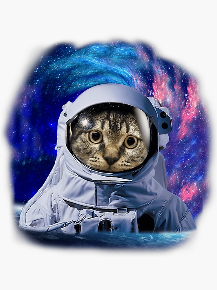 "Cosmic Cat Space Astrocat In The Galaxy Graphic" Sticker for Sale by ...