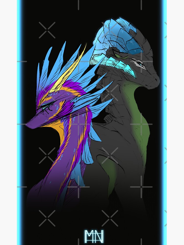"Two Brothers, Two Dragons" Sticker for Sale by Marsey-Naarin | Redbubble