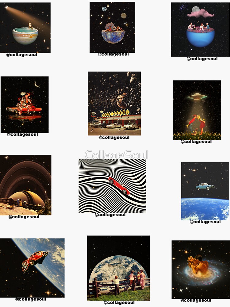 "Cosmic Sticker pack" Sticker for Sale by CollageSoul | Redbubble