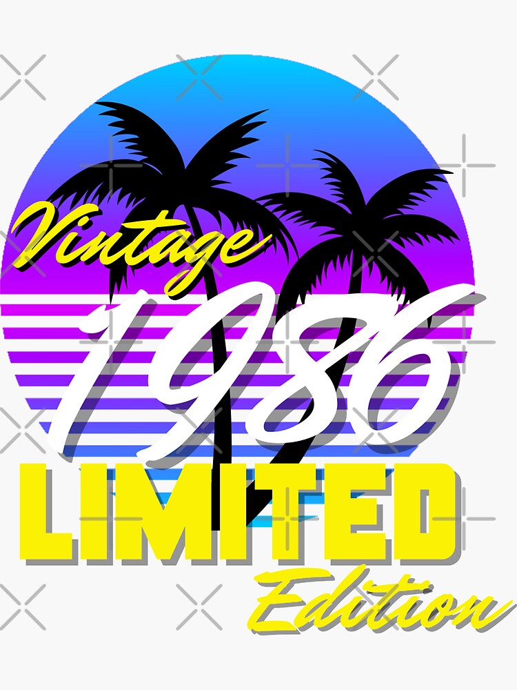 " VINTAGE SUNSET 1986 LIMITED EDITION " Sticker for Sale by Affyboss6 ...