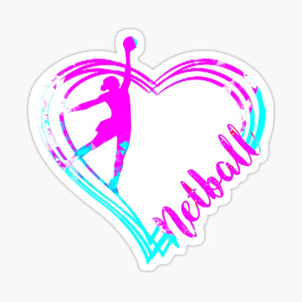 "Netball player heart, netball heart, netball pleyer heart" Sticker for ...