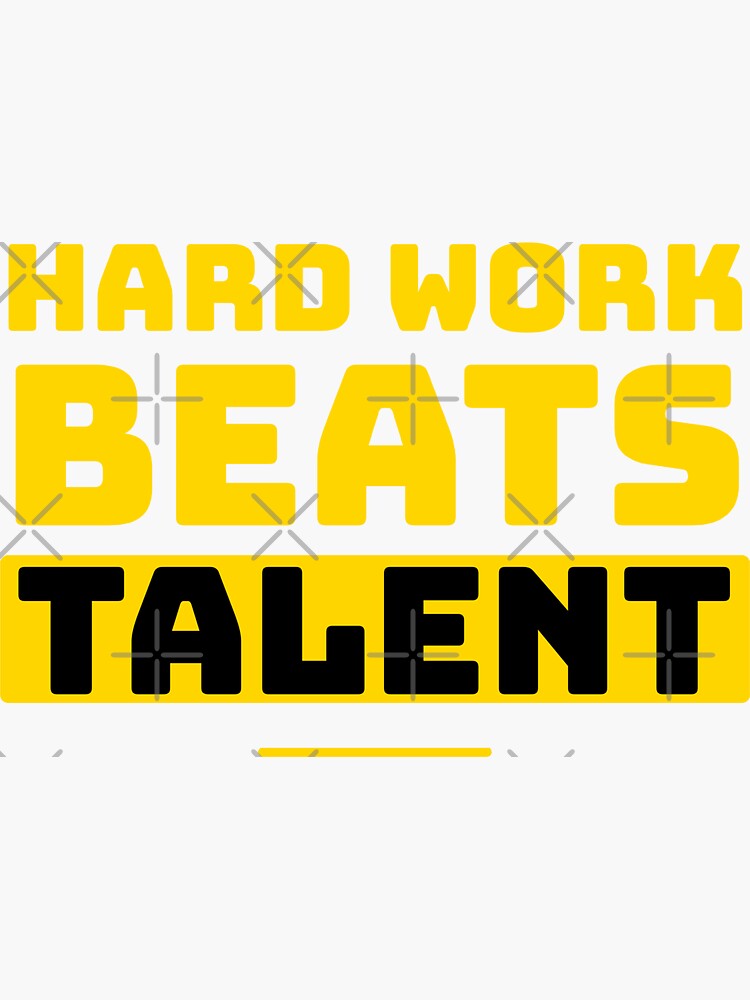 "hard work beats talent "gold" bodybuilder" Sticker for Sale by mood ...