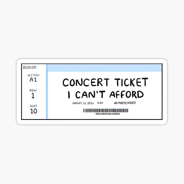 "Concert Ticket" Sticker for Sale by TobiasRobinson | Redbubble