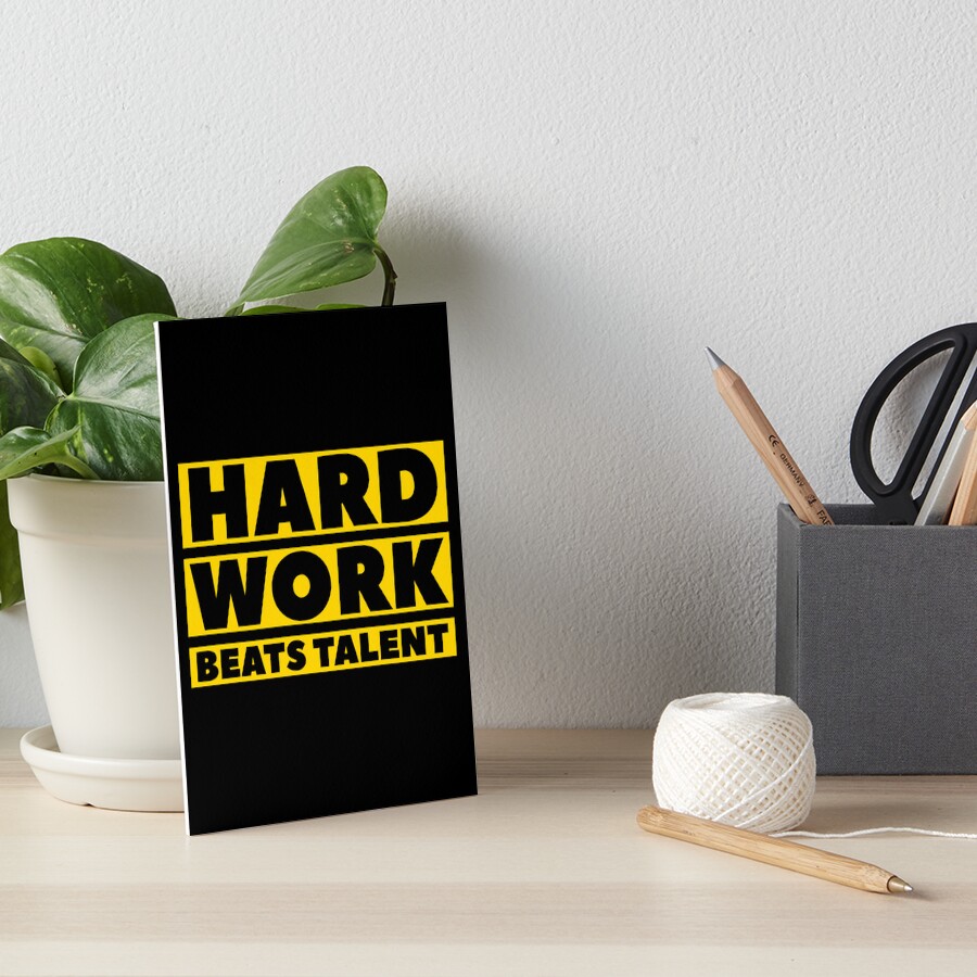 "hard work beats talent "gold" bodybuilder powerlifting" Art Board ...