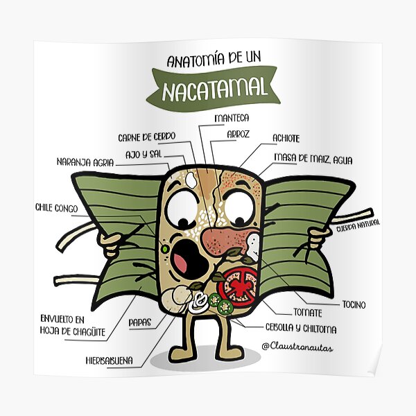 "Anatomia de un Nacatamal" Poster for Sale by Claustronautas | Redbubble