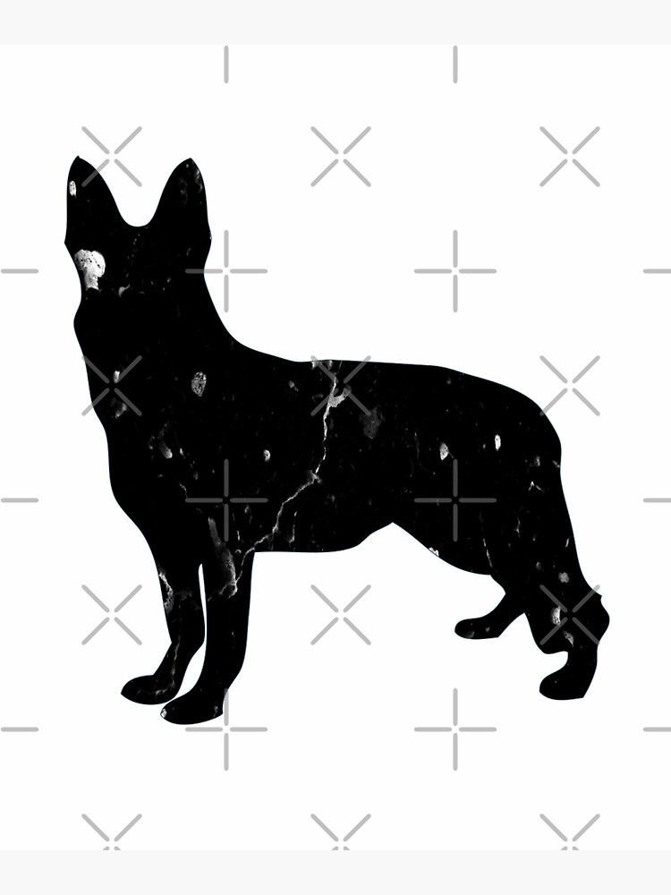 "Black GSD double exposure grunge pattern silhouette art" Photographic ...