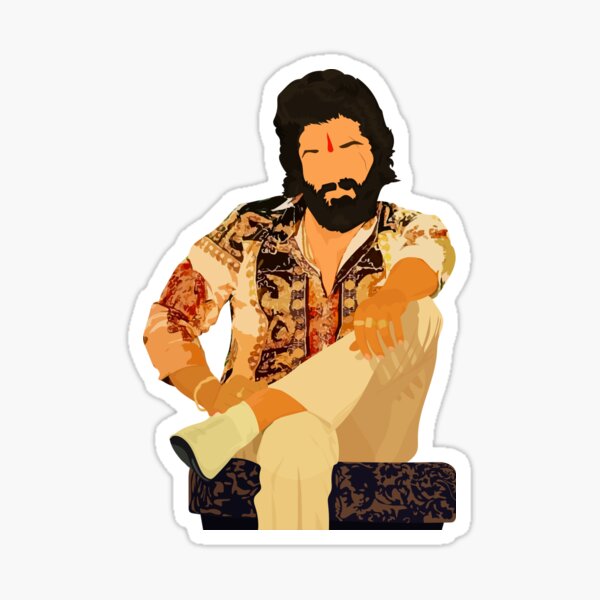 "Pushpa - Allu Arjun" Sticker for Sale by filmy-shop | Redbubble