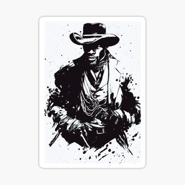 "Django Black & White" Sticker for Sale by sqweel | Redbubble