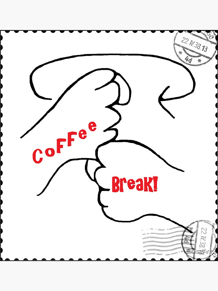 "ASL Coffee Break" Sticker for Sale by EloiseArt | Redbubble