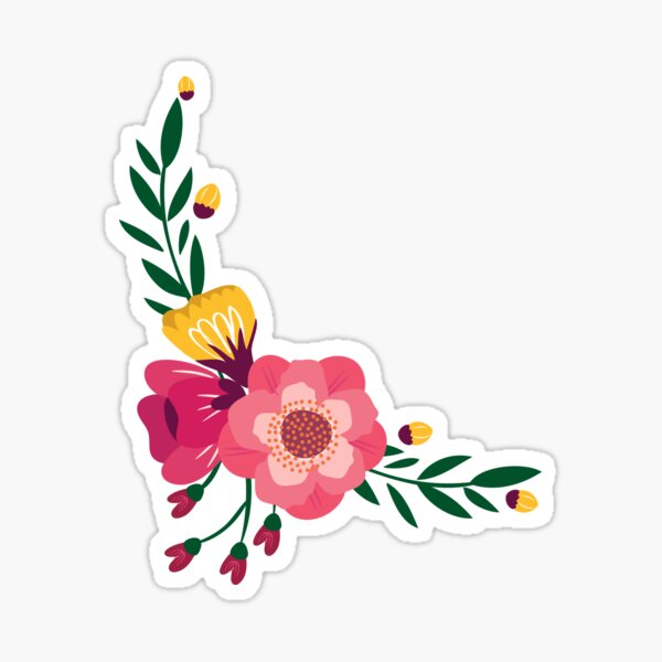 "flower corner" Sticker for Sale by k3nda11 | Redbubble