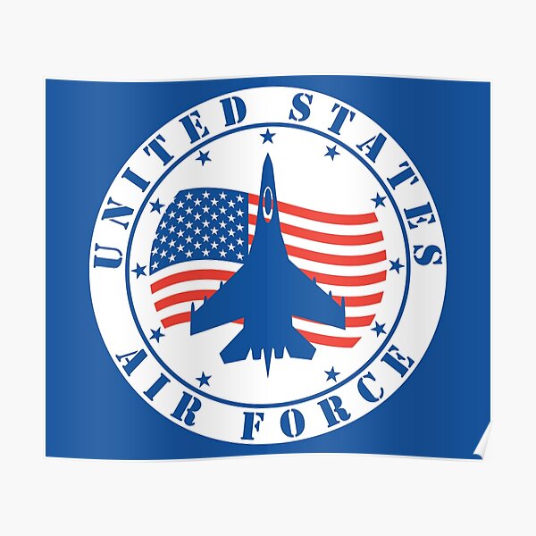 "US Air Force With America Flag Logo" Poster for Sale by Birin86 ...