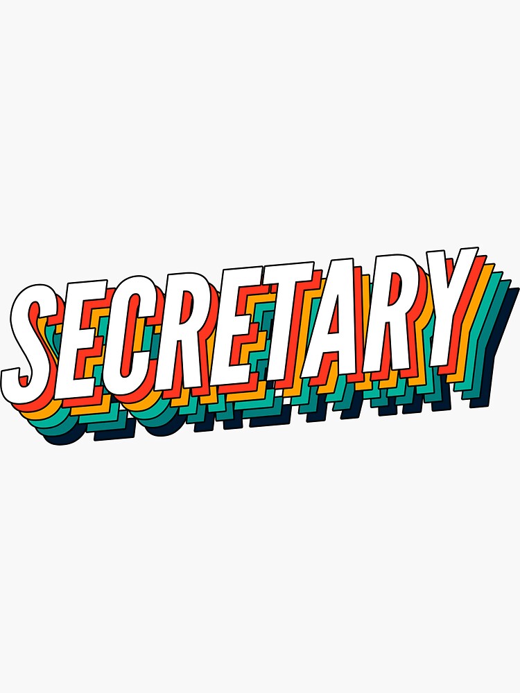 "Secretary Retro Vintage Label For The Best Secretary " Sticker for ...