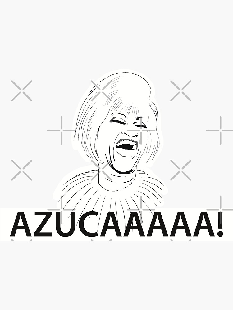 "Azucaaaa!" Sticker for Sale by Sanchex0092 | Redbubble