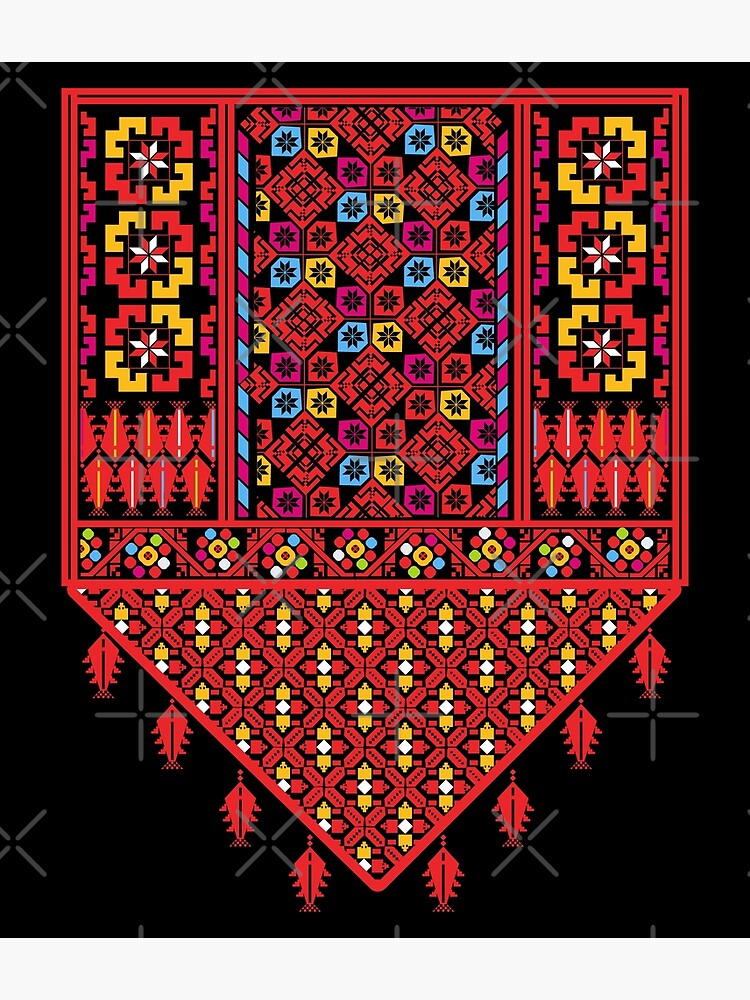 "Palestinian Embroidery Tatreez Cross Stitch Art Design" Poster for ...