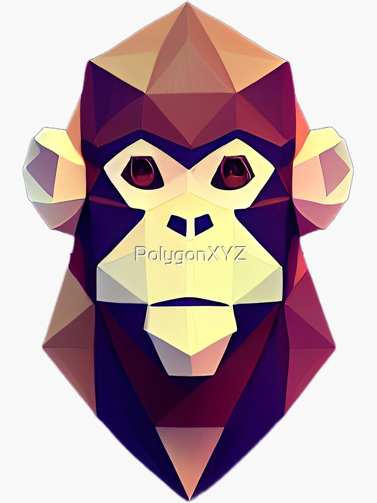 "Monkey" Sticker for Sale by PolygonXYZ | Redbubble