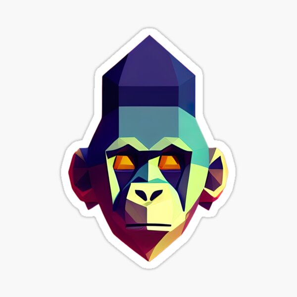 "Mohawk Monkey" Sticker for Sale by PolygonXYZ | Redbubble