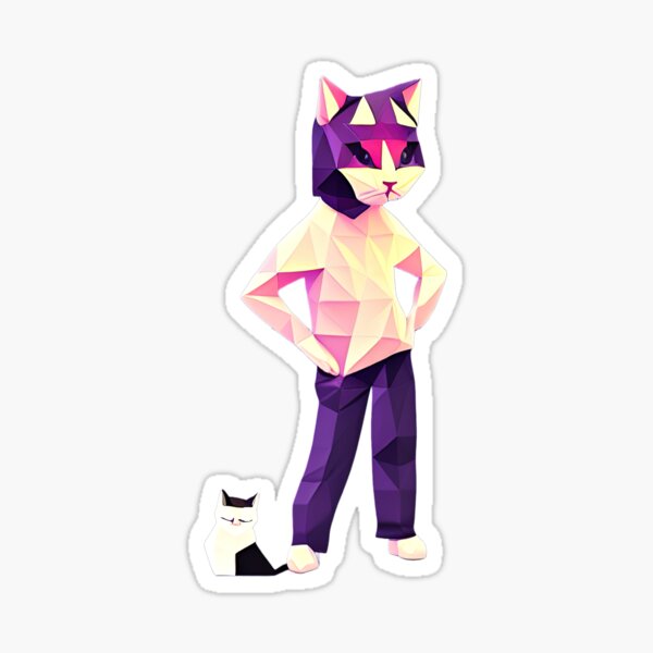 "Tom and His Cat" Sticker for Sale by PolygonXYZ | Redbubble