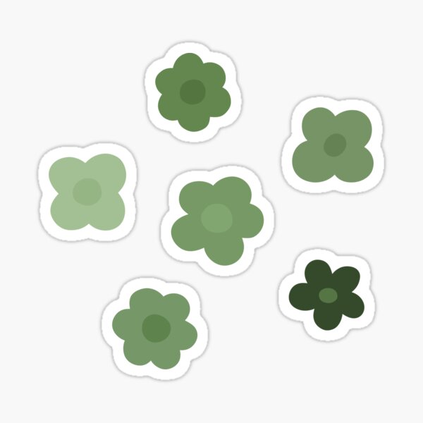 "Sage Green Flowers" Sticker for Sale by DrunkPolarBear | Redbubble