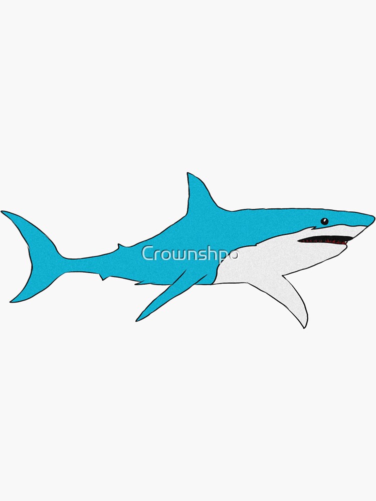 "Blue shark" Sticker for Sale by Crownshpo | Redbubble