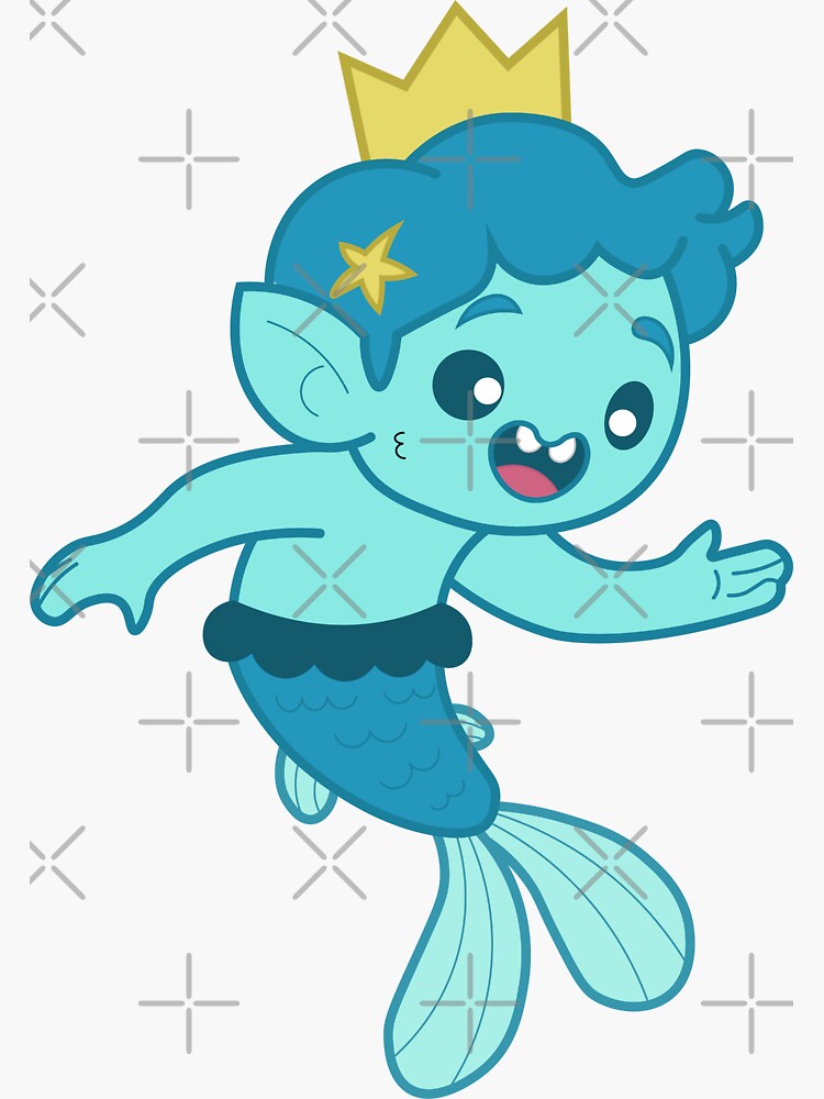 "The Blue Little Merboy - Light Background" Sticker for Sale by Moeno ...