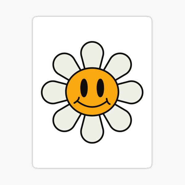 "Flower Smiley Face " Sticker for Sale by Elysse-Designs | Redbubble