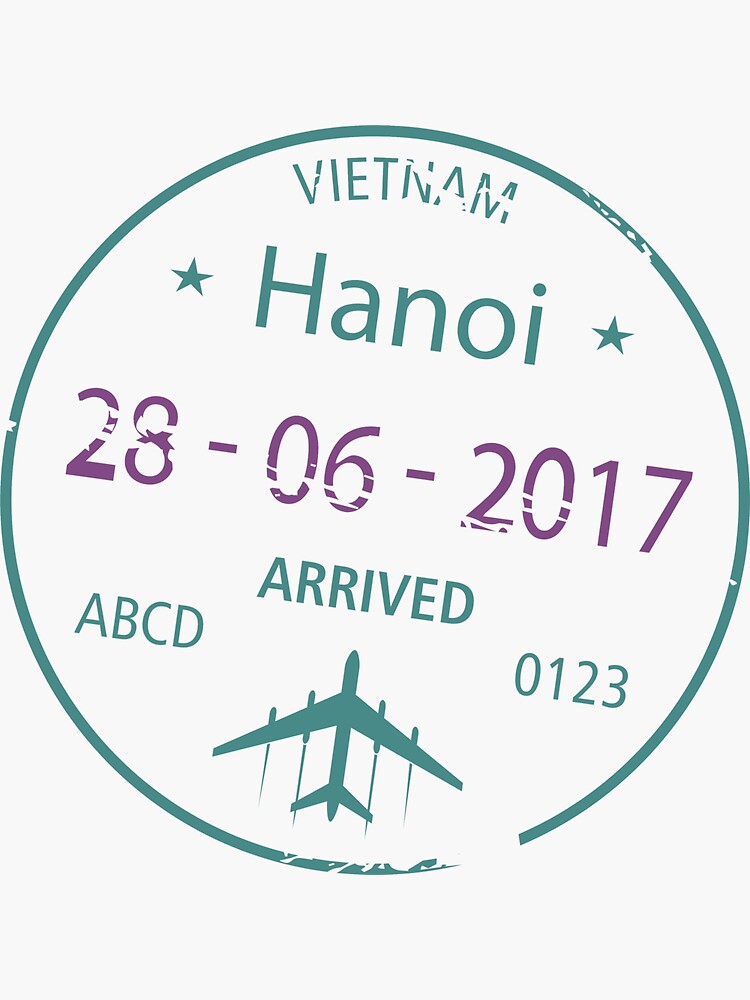 "Vietnam, Hanoi - Passport Stamp" Sticker for Sale by Sejmen | Redbubble