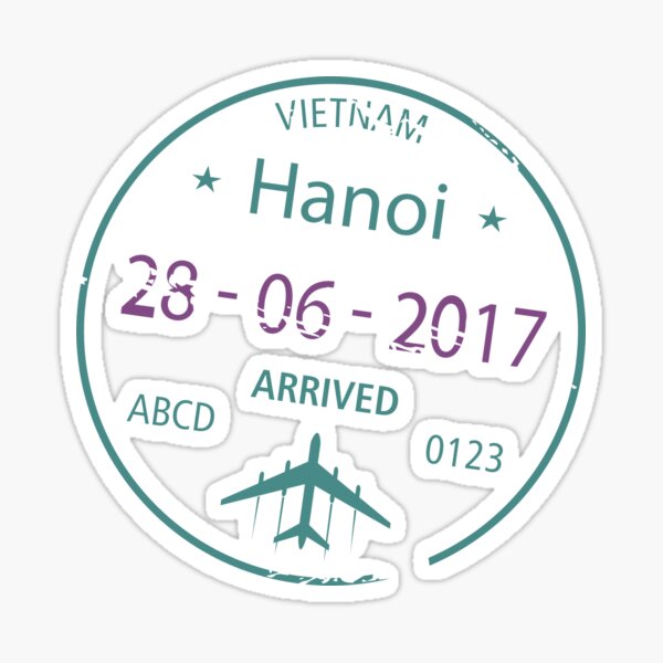 "Vietnam, Hanoi - Passport Stamp" Sticker for Sale by Sejmen | Redbubble