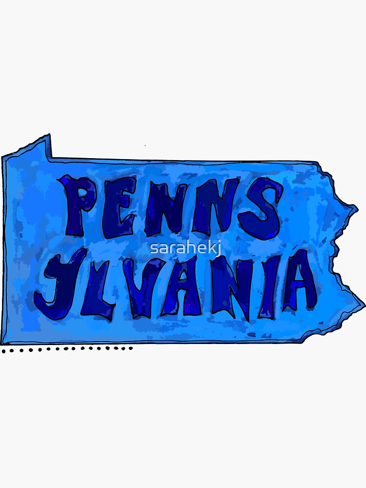 "Pennsylvania State - Light & Dark Blue (Penn State Colors)" Sticker ...
