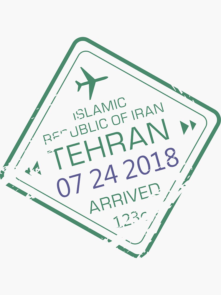 "Iran, Tehran - Passport Stamp" Sticker for Sale by Sejmen | Redbubble