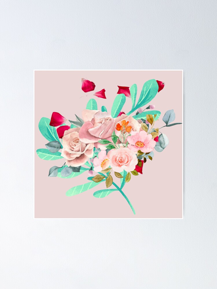 " classic pink roses" Poster for Sale by solana55 | Redbubble