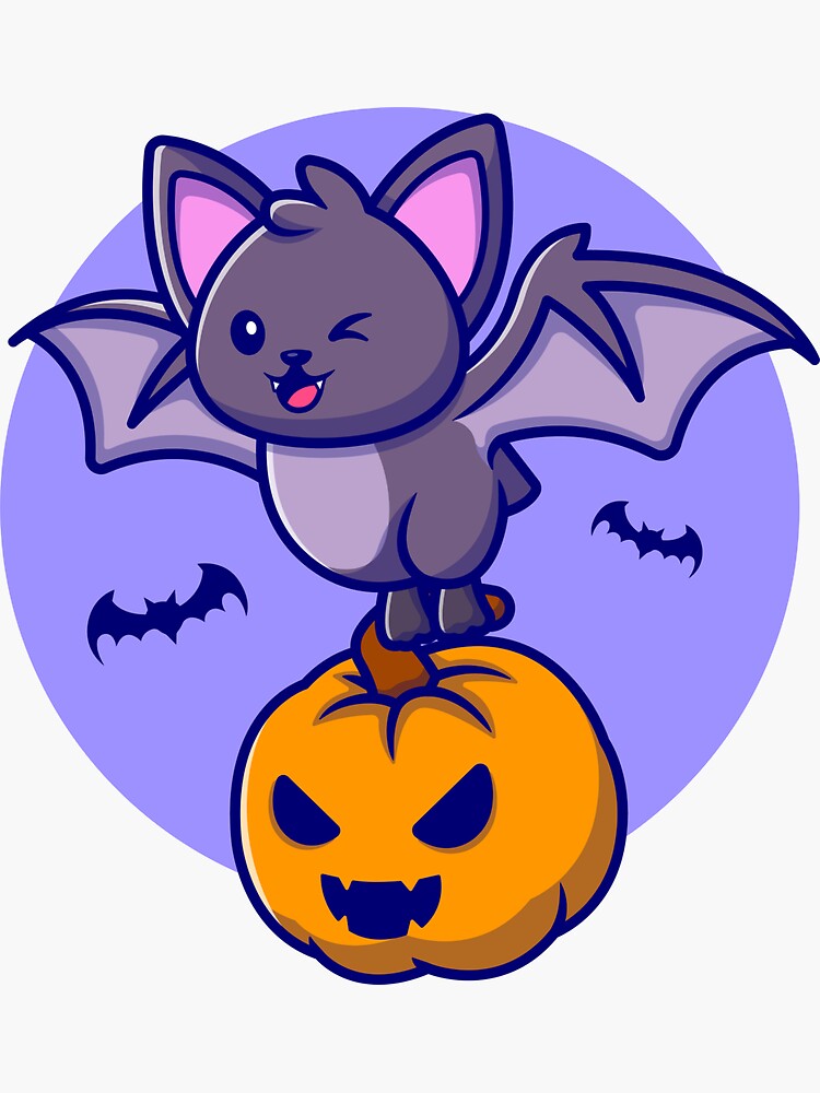 "Chibi Bat Halloween" Sticker for Sale by StankinGood | Redbubble