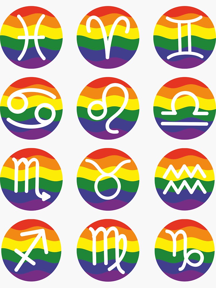 "Zodiac LGBT Flag" Sticker for Sale by LGBT-Art-Design | Redbubble