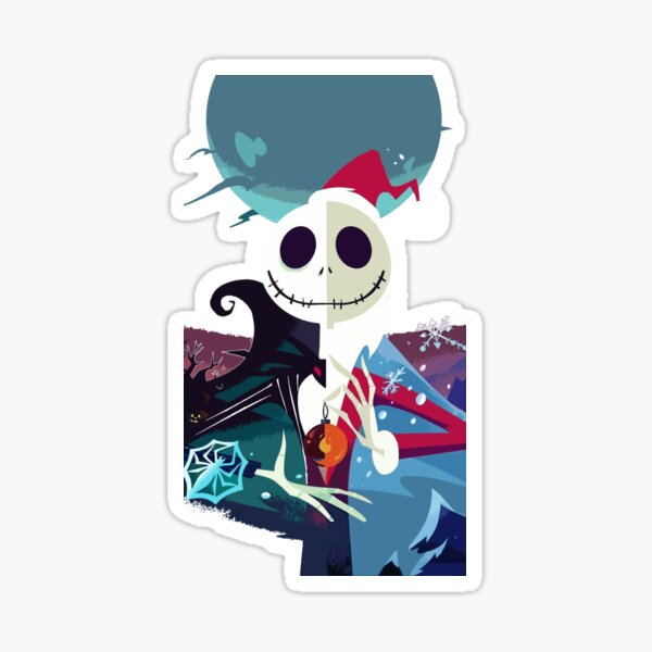 "Jack Skellington/Santa Jack" Sticker for Sale by MalteseArtist | Redbubble