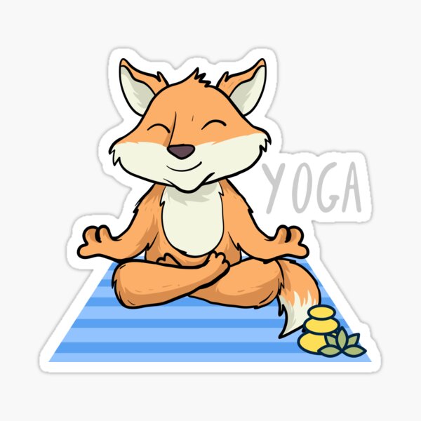 Pegatina «Happy Fox Yoga Design para los amantes de los animales ...