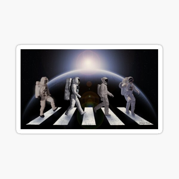 "Beatles Abbey Space Road" Sticker for Sale by Yelenaday | Redbubble