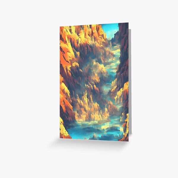 "Anime Ravine Biome Aesthetic " Greeting Card for Sale by Art-of-AI ...