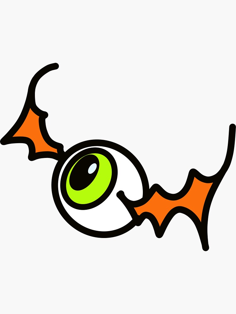 "Spooky Halloween Eyeball Bat Creature" Sticker for Sale by Spells-Cats ...