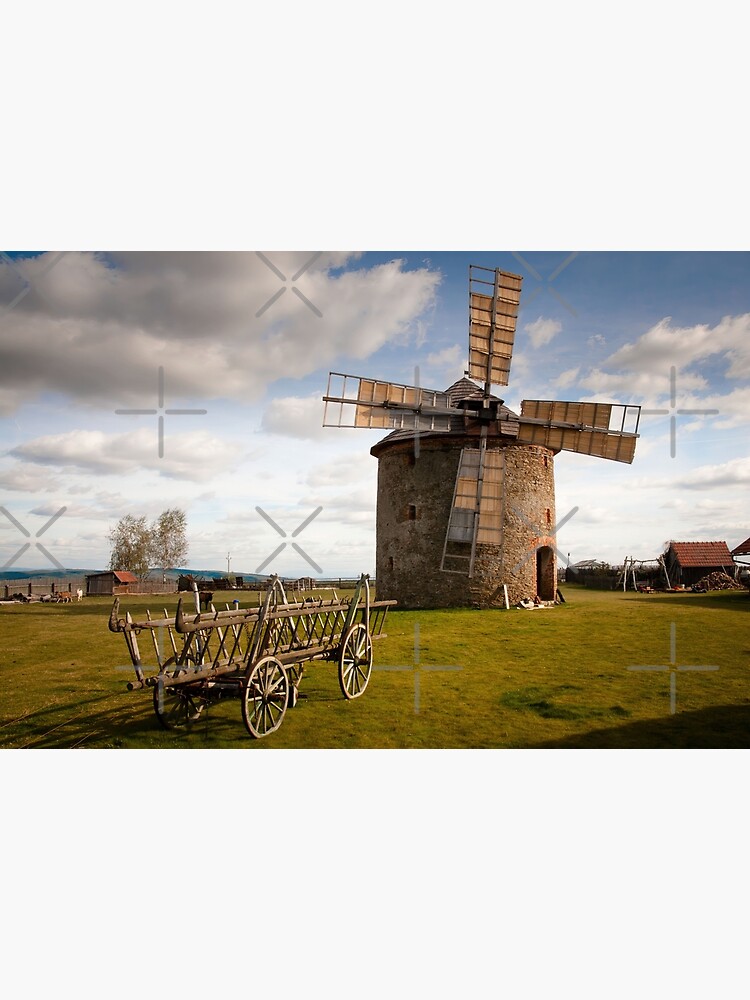 "Antique windmill with transport cart" Poster for Sale by H-W-Design ...