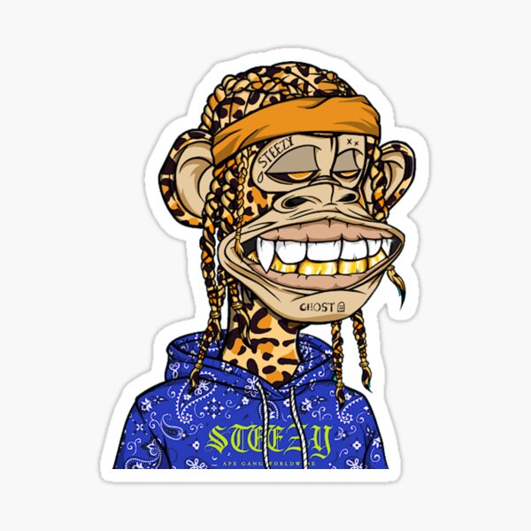 Pegatina «NFT mono tigre como travis scott Bored Ape Yacht Club» de ...