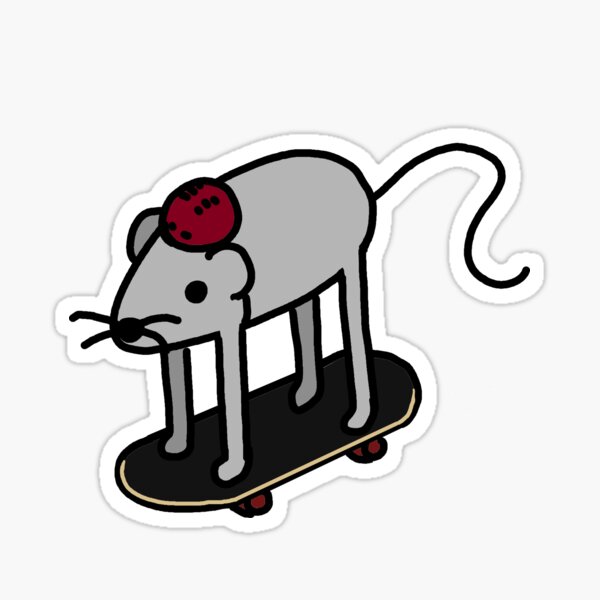 "Skateboard Rat" Sticker for Sale by LongRats | Redbubble