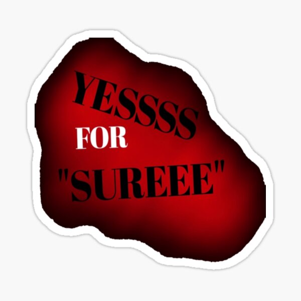 "YES FOR SURE HAHA" Sticker for Sale by TVstuff | Redbubble
